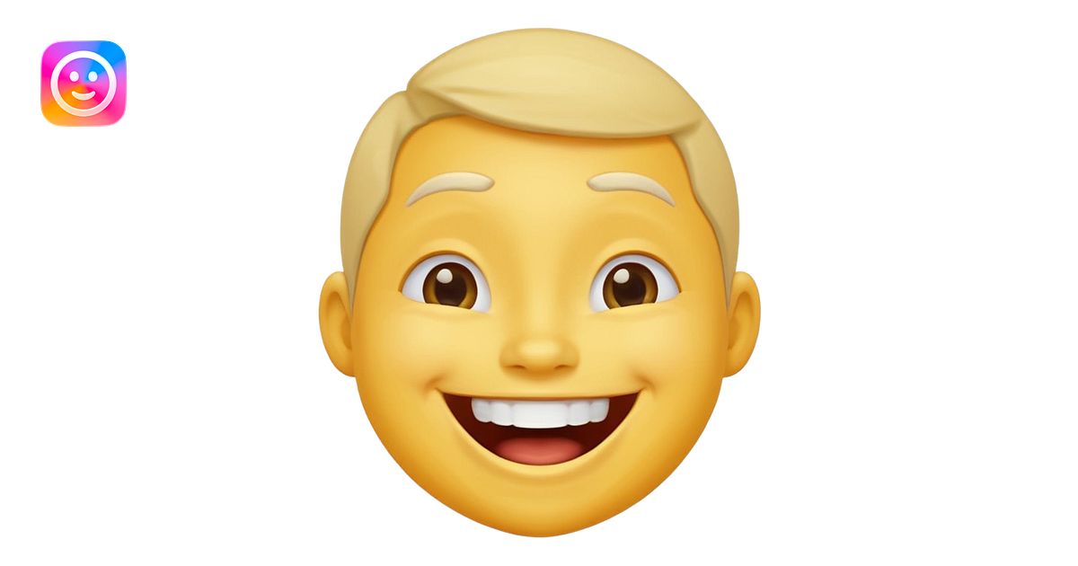 Emoji, yellow round laughing tilted head face, emoji | AI Emoji Generator