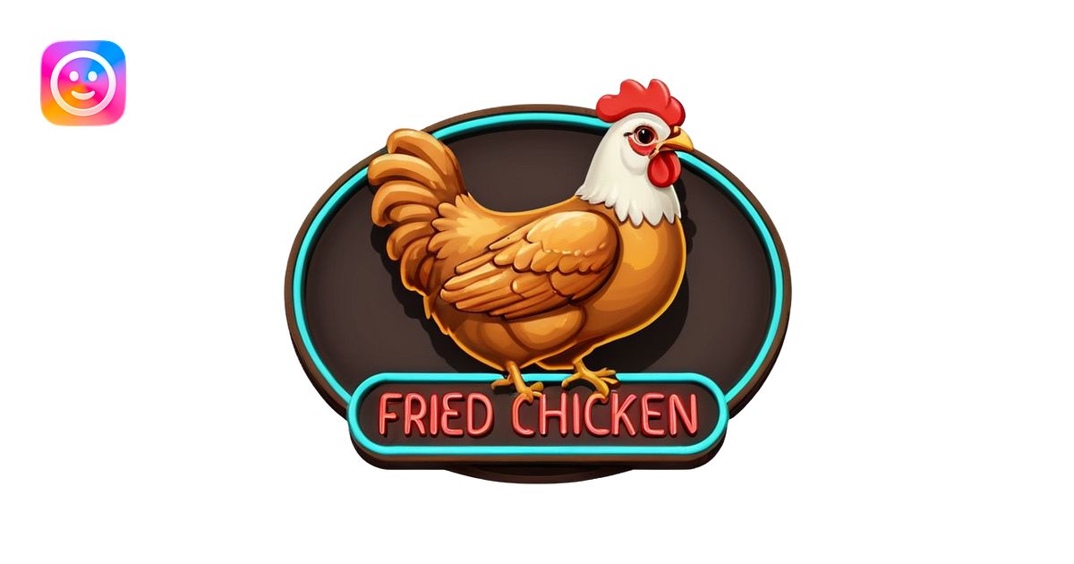 Retro Restaurant Sign Fried Chicken emoji | AI Emoji Generator