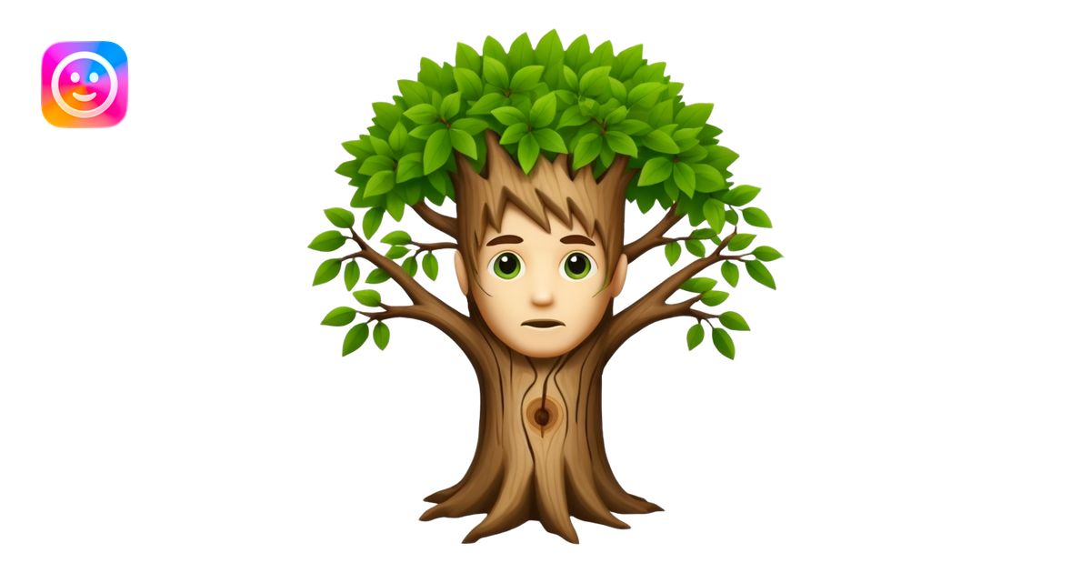 Tree disguised as a human man emoji | AI Emoji Generator