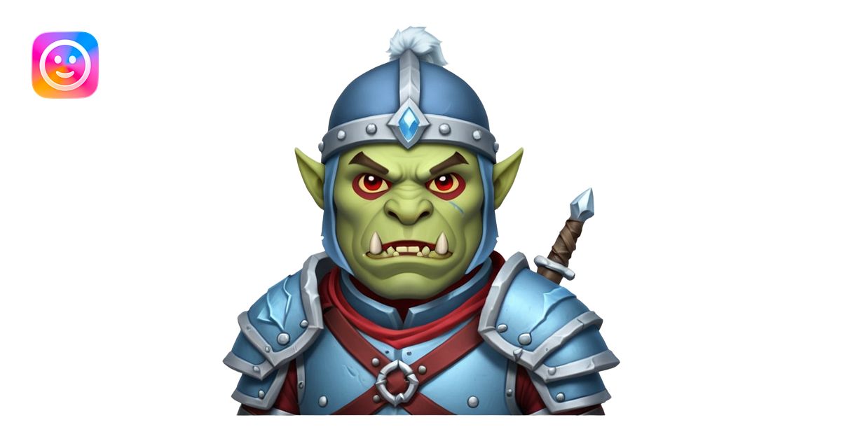 Fantasy Christmas orc legion soldier icon, iron tundra army theme ...