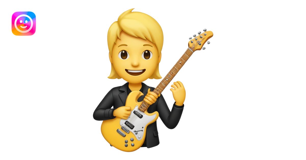Bana elektronik gitar emojisi yap ama bir tane yüz emojisinin elinde ...
