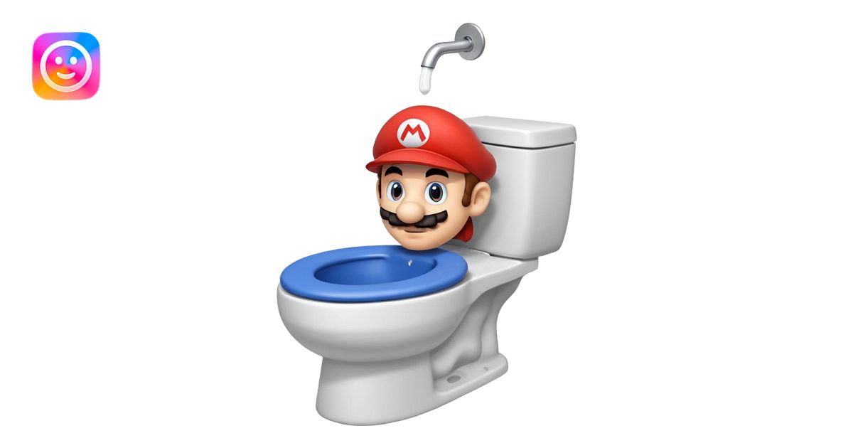 Mario's neck and head only sticking out of the middle of the bowl of a ...