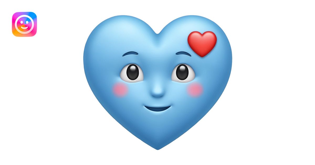 Soft blue love emoji emoji | AI Emoji Generator