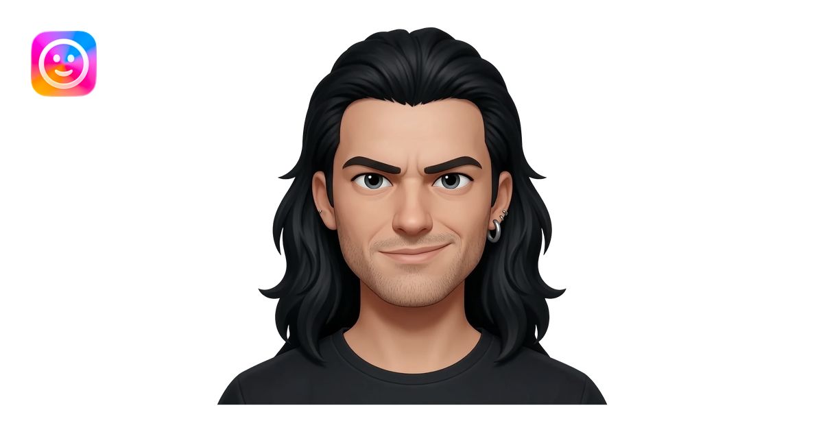 Long, flowing black hair, an ear gauge/plug, and a calculated ...