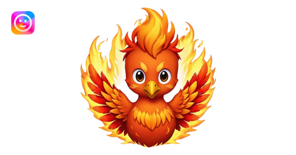 Baby phoenix - rising from ashes emoji | AI Emoji Generator