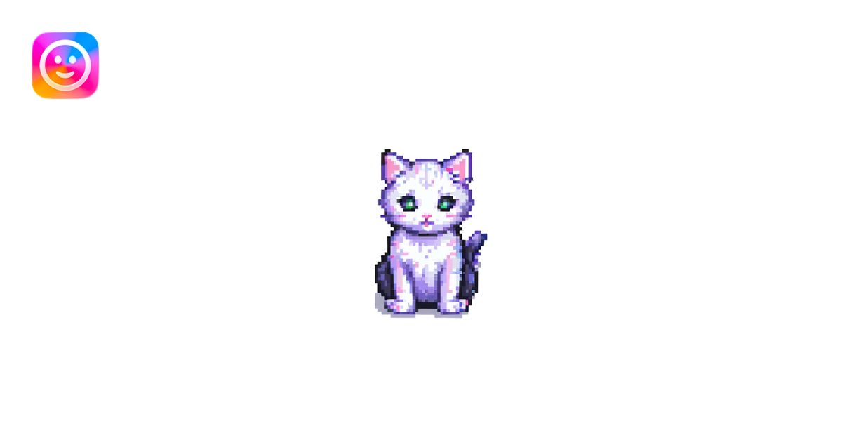 cute kitten pixel art illustration | AI Emoji Generator