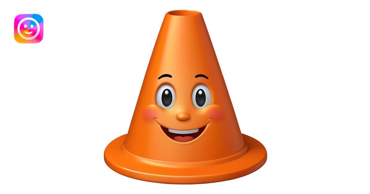 cartoonish orange cone with a smiling face emoji | AI Emoji Generator