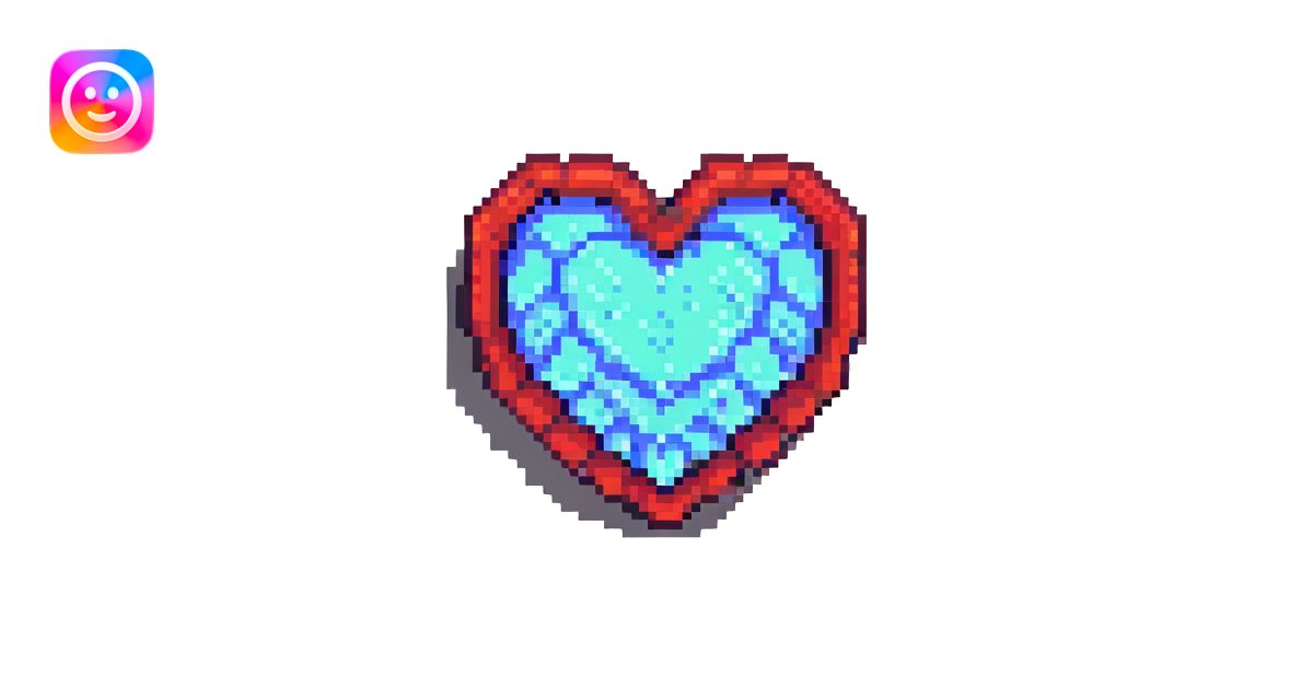 Minecraft heart half full pixel art style illustration | AI Emoji Generator