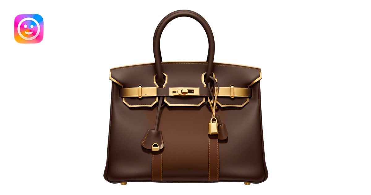 hermes birkin deep chocolate brown color bag emoji | AI Emoji Generator
