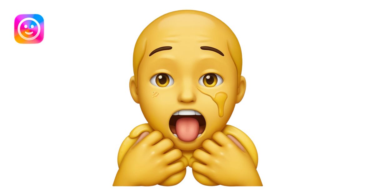 emoji choking itself with its hands emoji | AI Emoji Generator