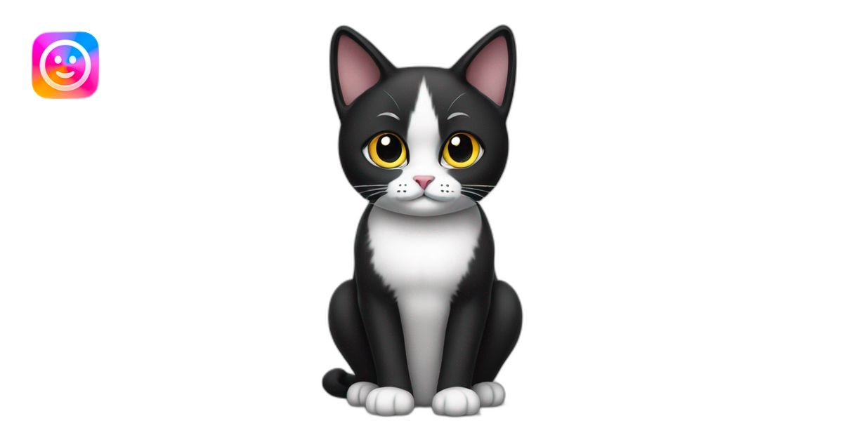 black white cat judging emoji | AI Emoji Generator