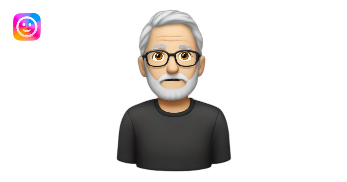 wise bearded man in grey emoji | AI Emoji Generator