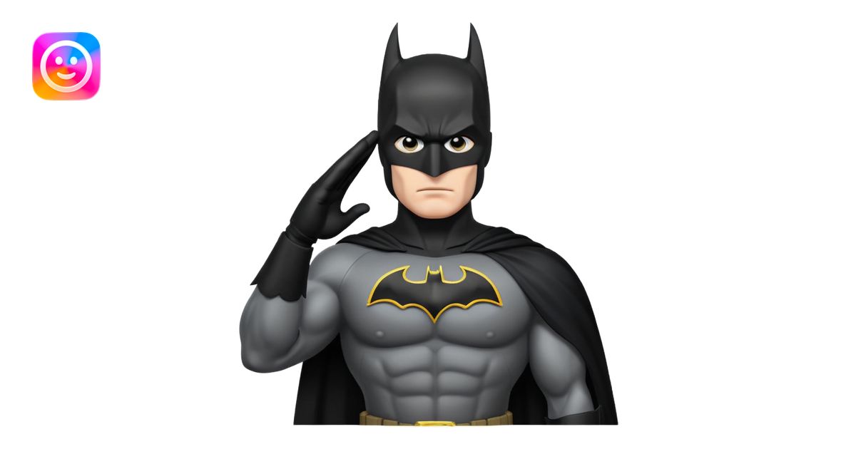 Batman military salute with black gloves emoji | AI Emoji Generator