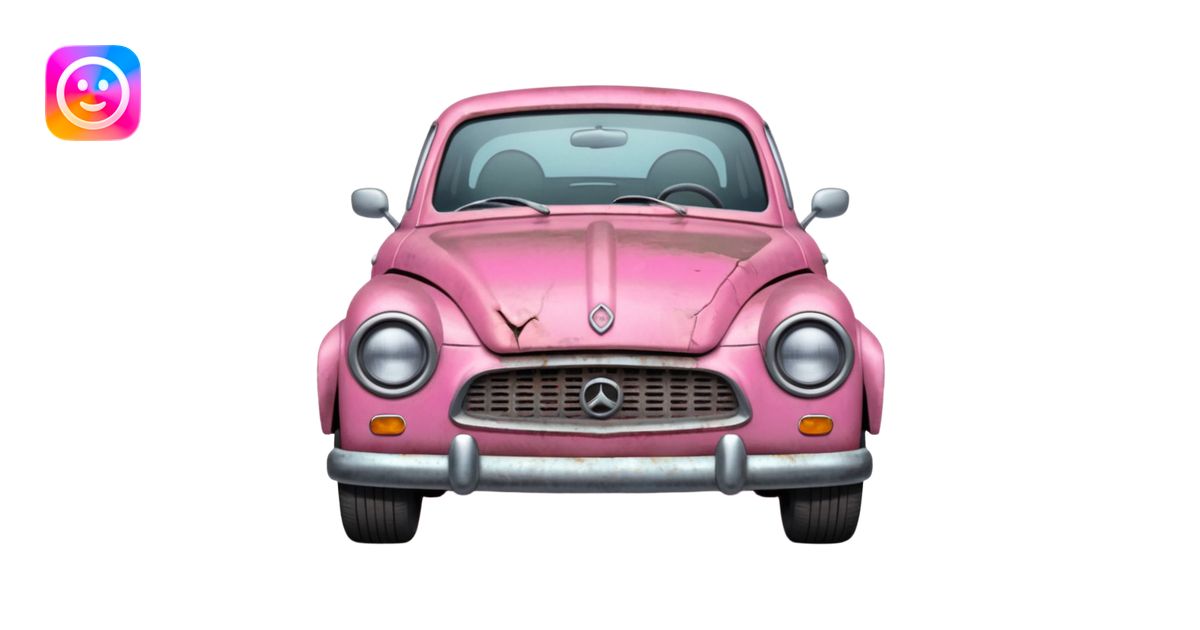 Carro Rosa Quebrado emoji | AI Emoji Generator