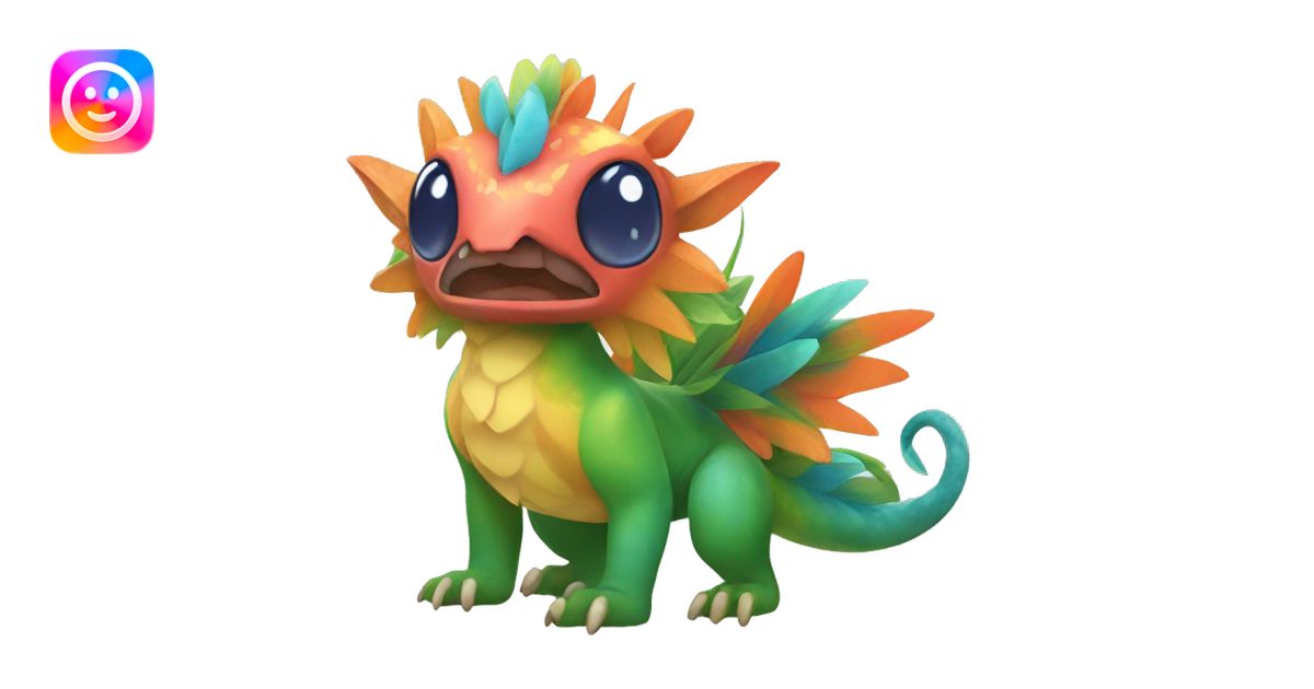 Colorful tropical Pokémon fantasy animal creature emoji | AI Emoji ...