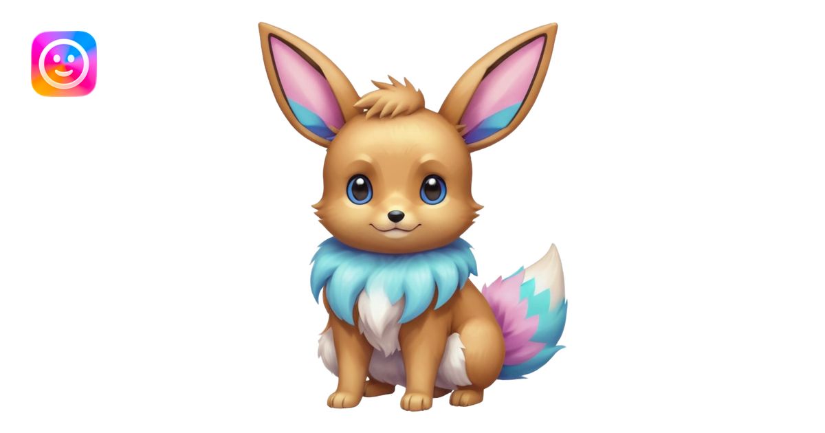 Kawaii Shiny Colorful Pastel Eevee Full Body emoji | AI Emoji Generator