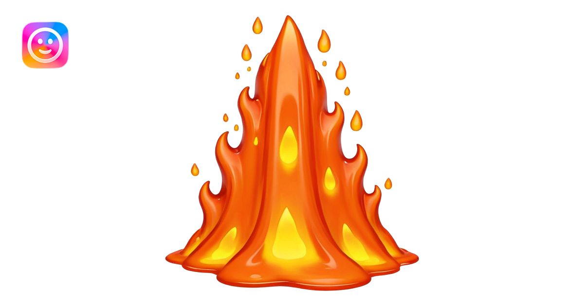 create an emoji of a little lava flow, no face just the lava, no ...