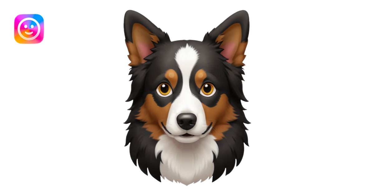 Colorful Border collie Dog, Border collie Portrait, Dog Sticker Clip ...