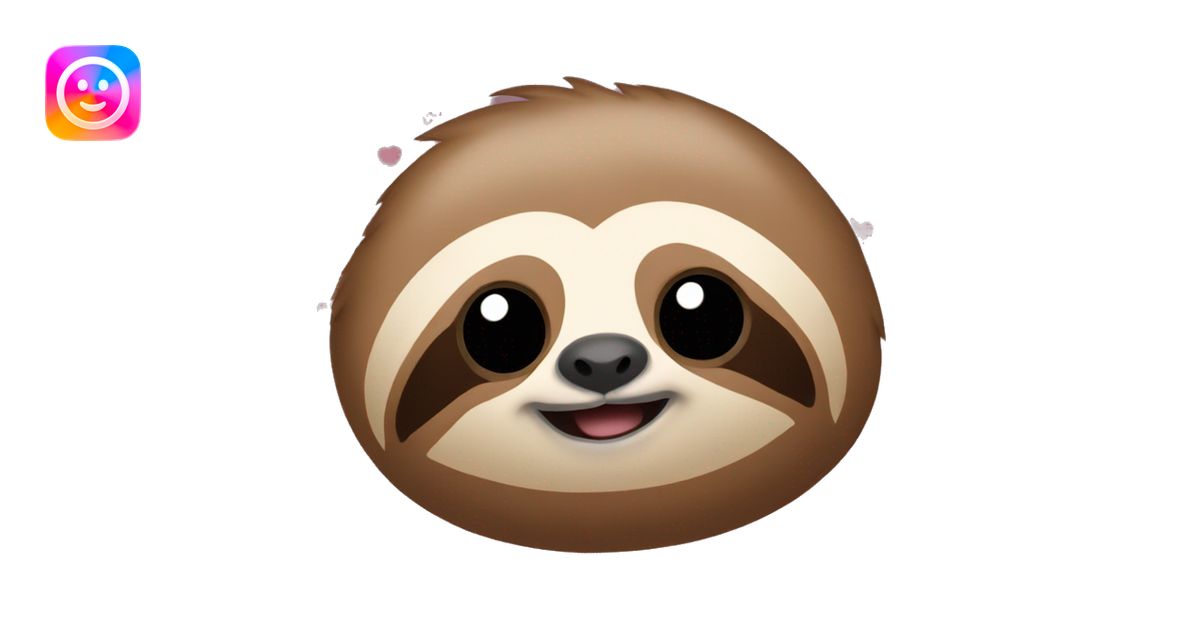Sloth with hearts emoji | AI Emoji Generator