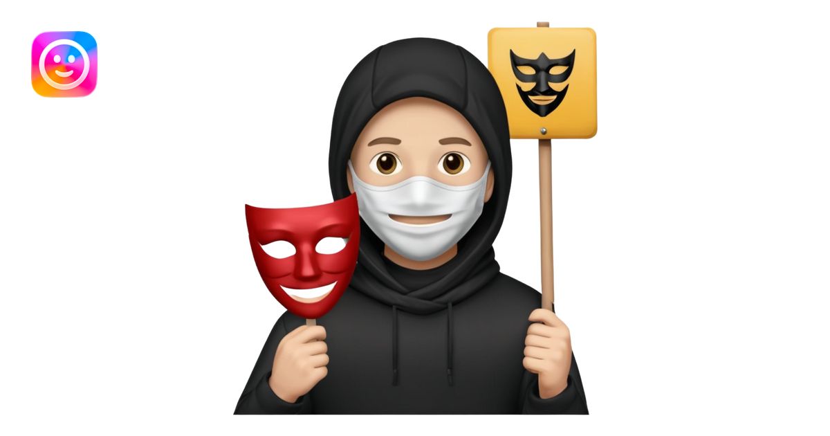 Alan Walker, with mask and special sign emoji | AI Emoji Generator