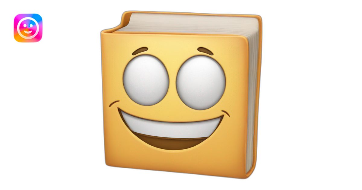 Book with smile emoji | AI Emoji Generator