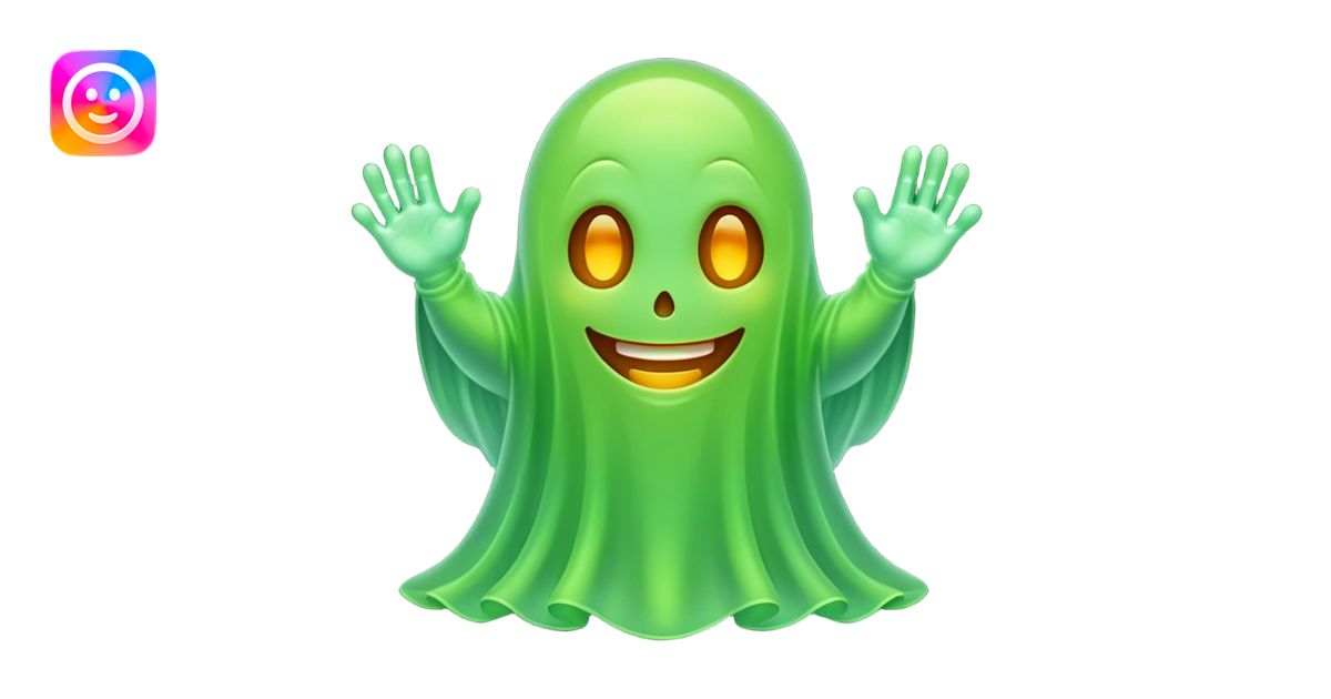 smiling green ghost emoji | AI Emoji Generator
