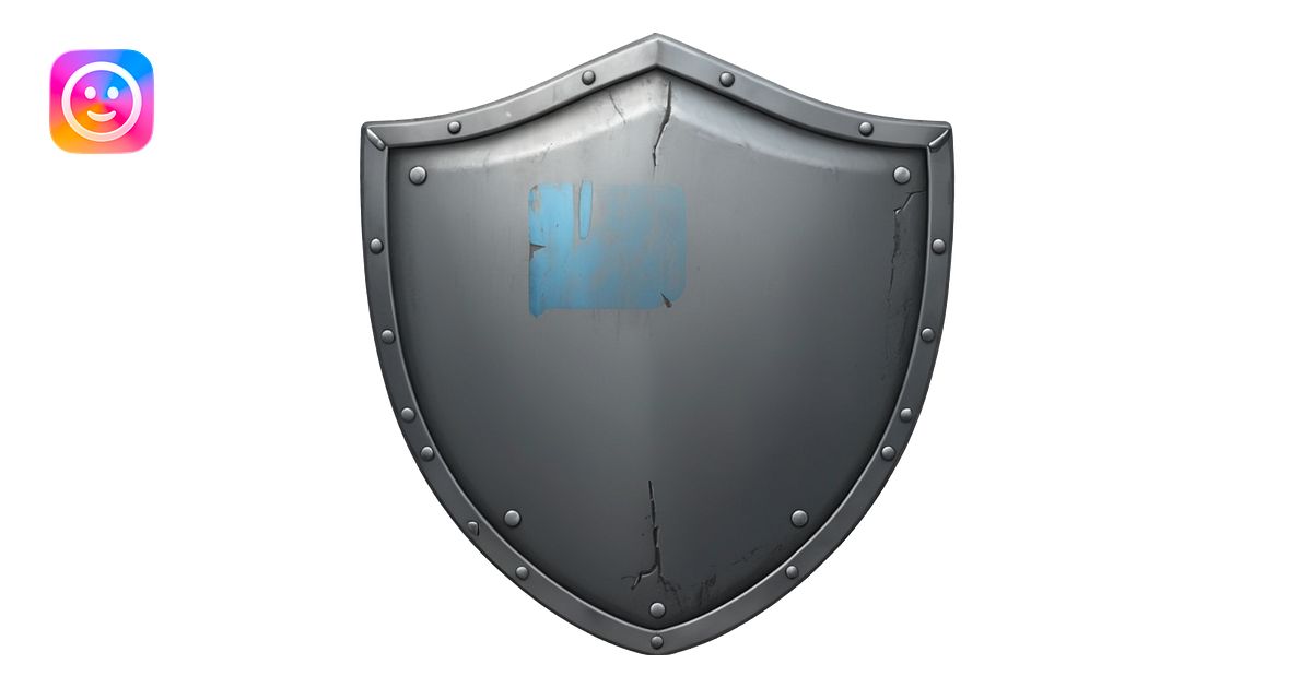 Shield with scratch marks emoji | AI Emoji Generator