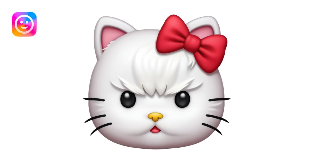 Angry hello kitty emoji | AI Emoji Generator