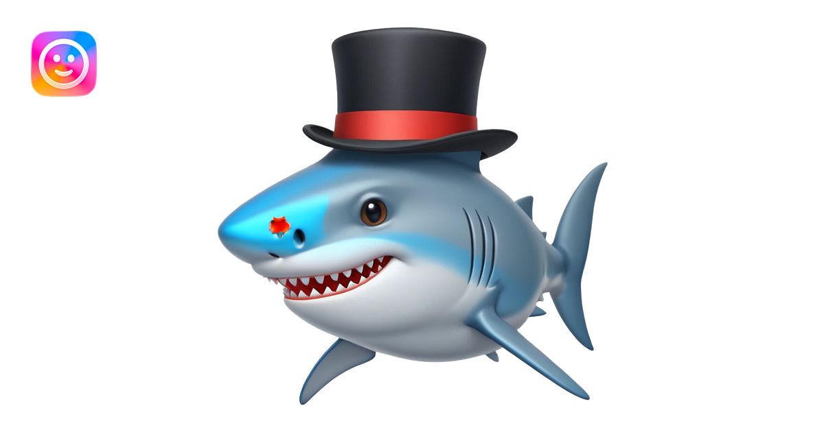 Shark with a top hat emoji | AI Emoji Generator