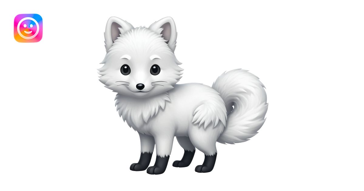 Arctic Fox, full body emoji | AI Emoji Generator