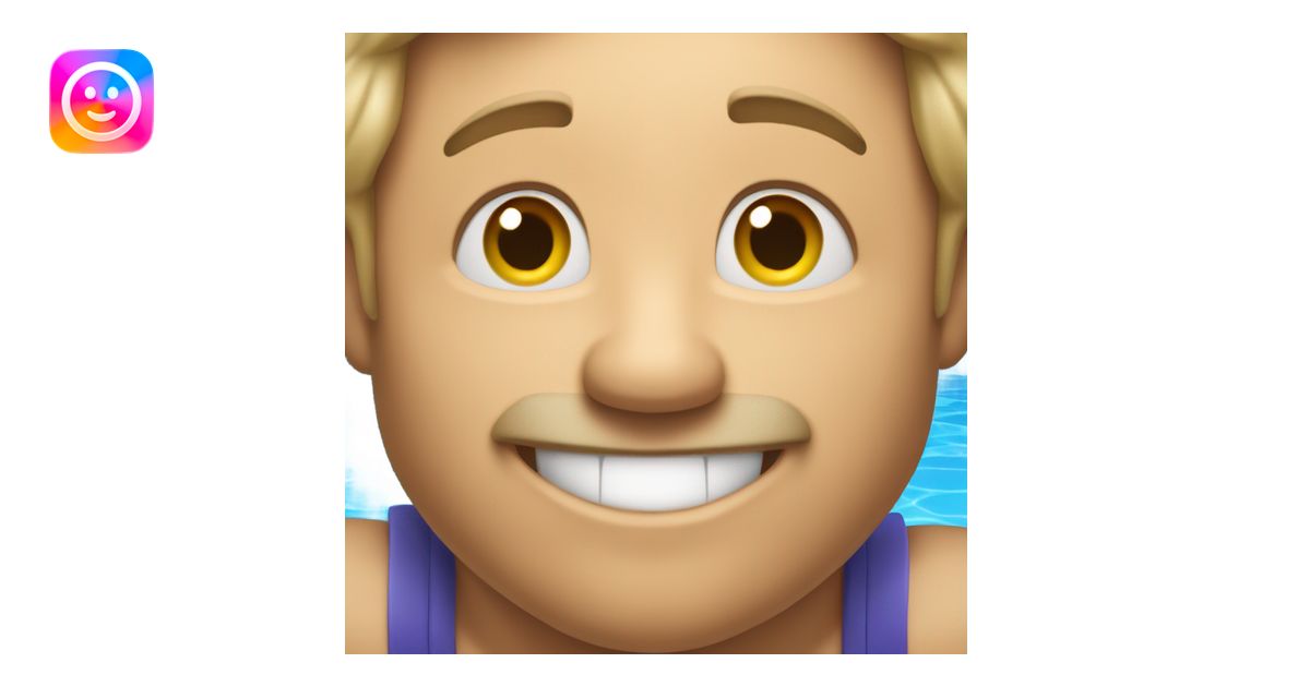 An emoji of a fair-skinned man happily diving headfirst into a pool ...