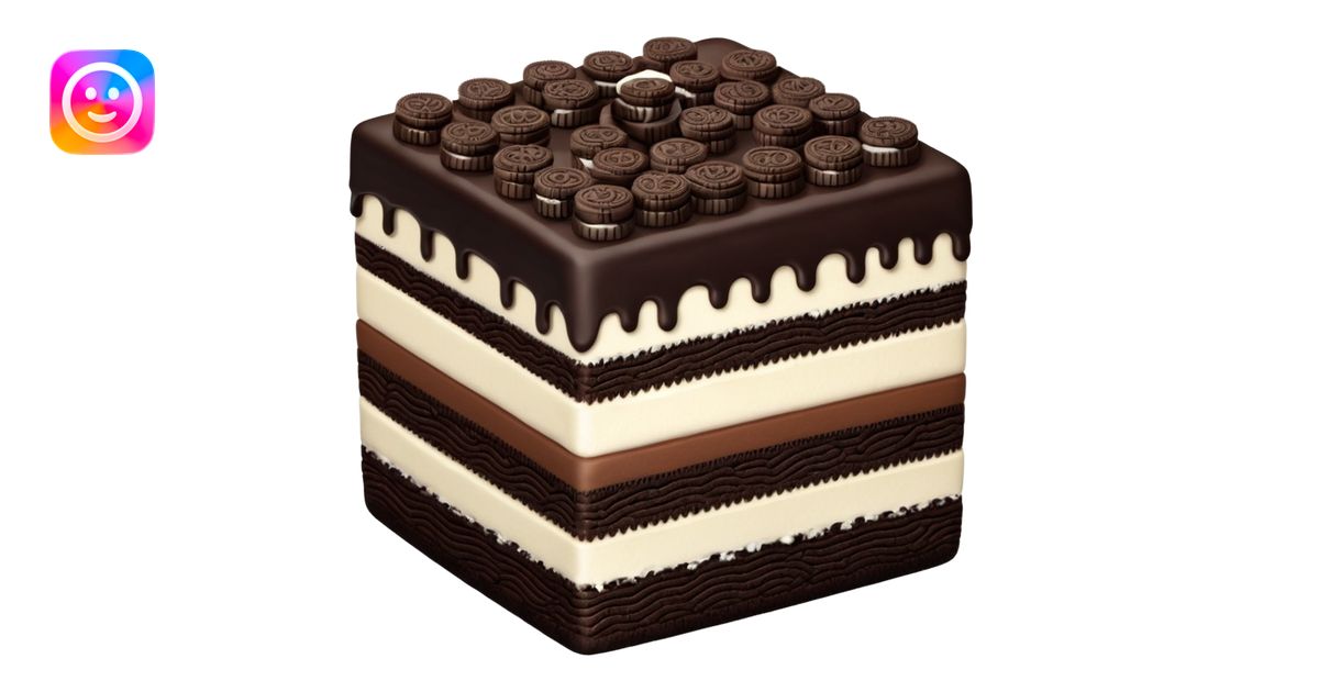 oreo cake square shape slim layer emoji | AI Emoji Generator
