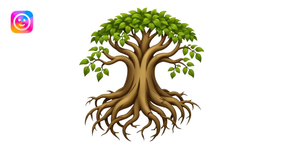 Simple sparse Plant roots emoji | AI Emoji Generator