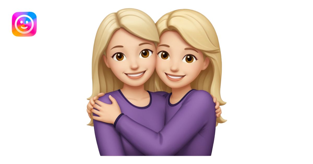 Two females hugging emoji | AI Emoji Generator