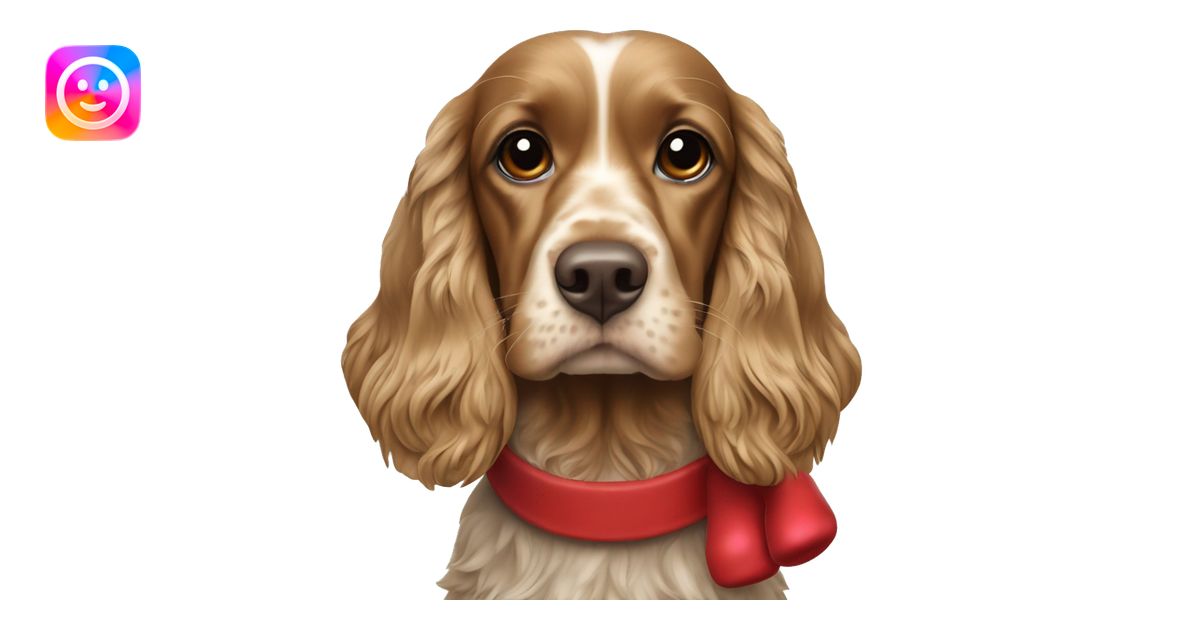 English cocker spaniel wearing christmas outfit emoji | AI Emoji Generator