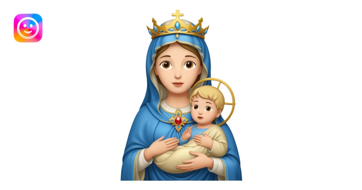 Virgen maria y Jesús emoji | AI Emoji Generator