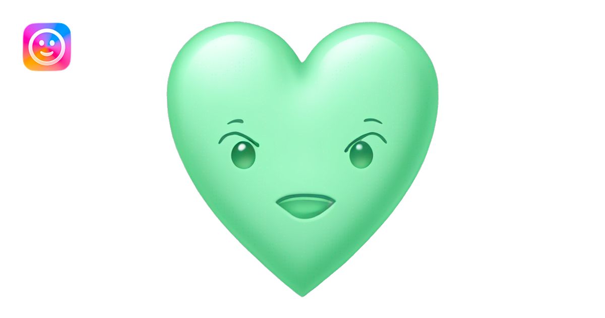 Mint cream color heart emoji | AI Emoji Generator