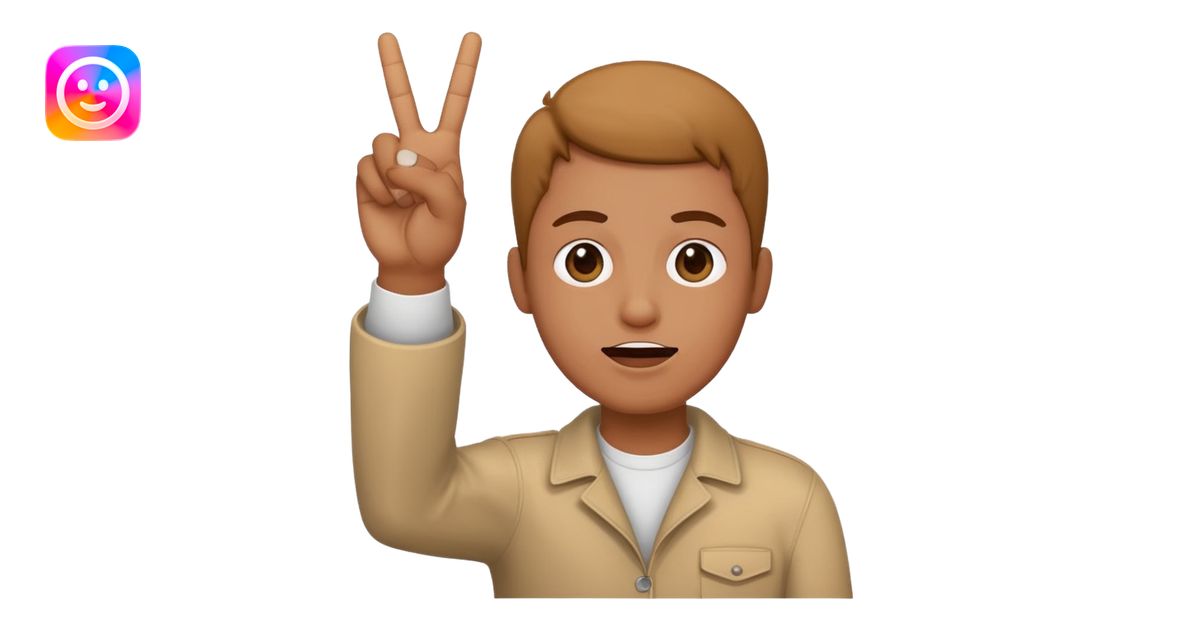A person throwing up a peace sign emoji | AI Emoji Generator