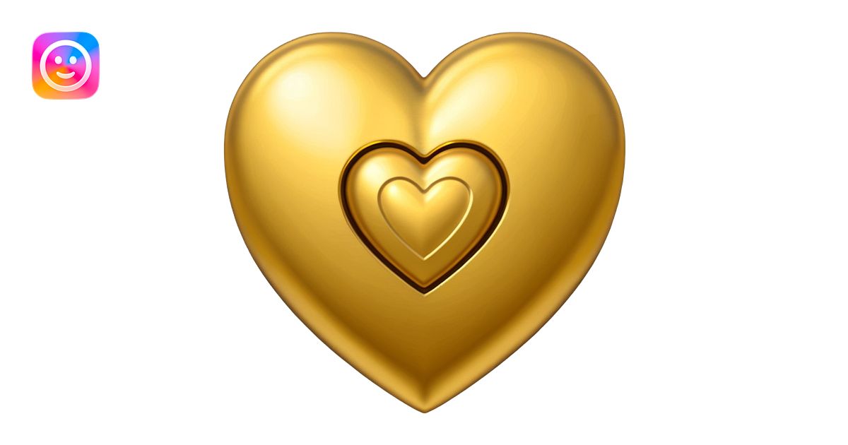 Golden heart with a dollars pattern on it emoji | AI Emoji Generator