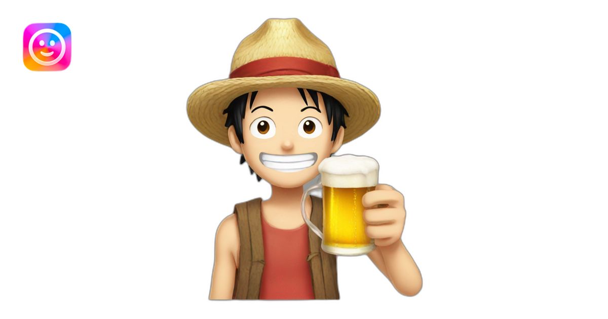 luffy drink beer emoji | AI Emoji Generator
