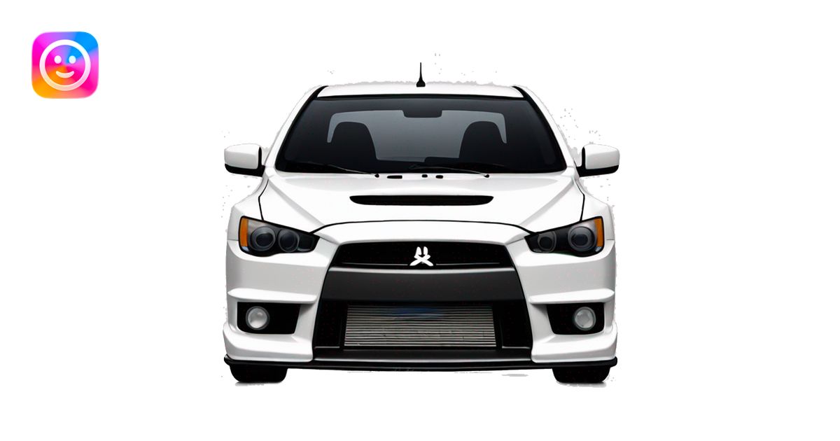 Mitsubishi Lancer Evolution X with Widebody kit emoji | AI Emoji Generator