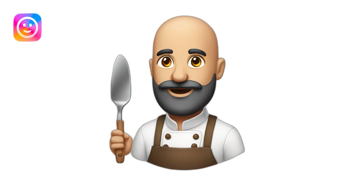 Bald long bearded Indian masterchef emoji | AI Emoji Generator