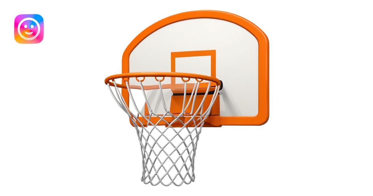 basketball hoop object icon, backboard and rim, net details, 3D cartoon ...