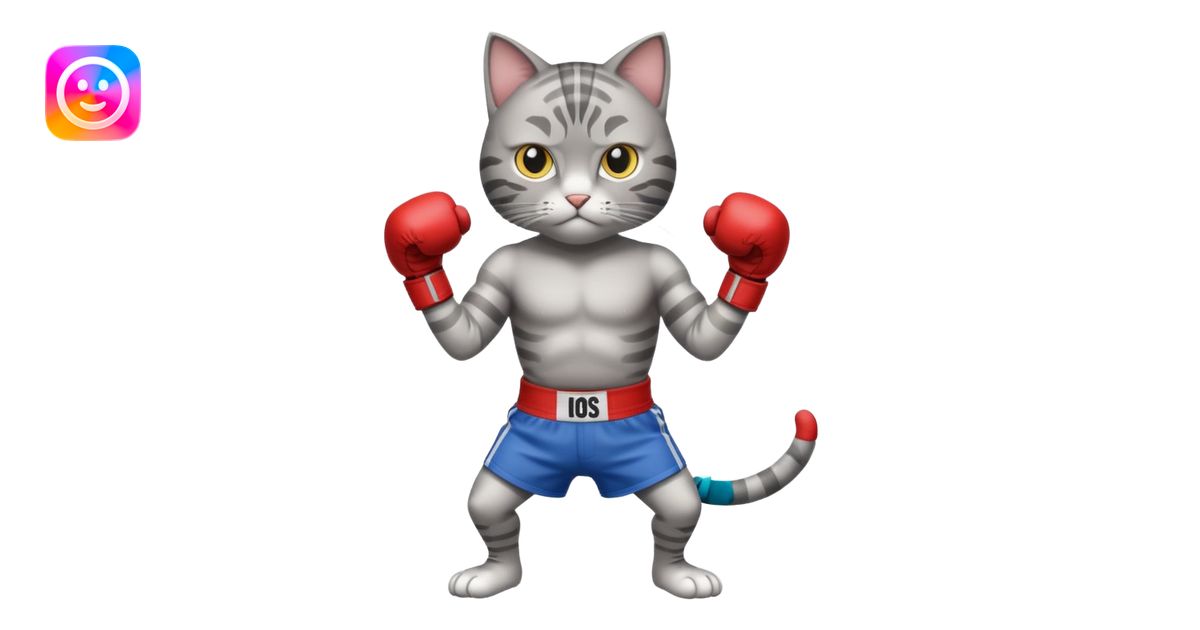 Cat in boxing stance emoji | AI Emoji Generator