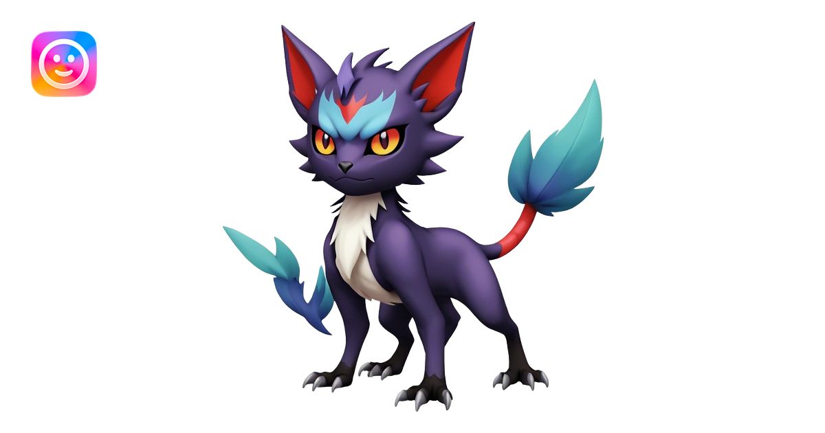Edgy Cool Kawaii Litten-Noivern-Noibat-Absol-Pokémon Full Body emoji ...