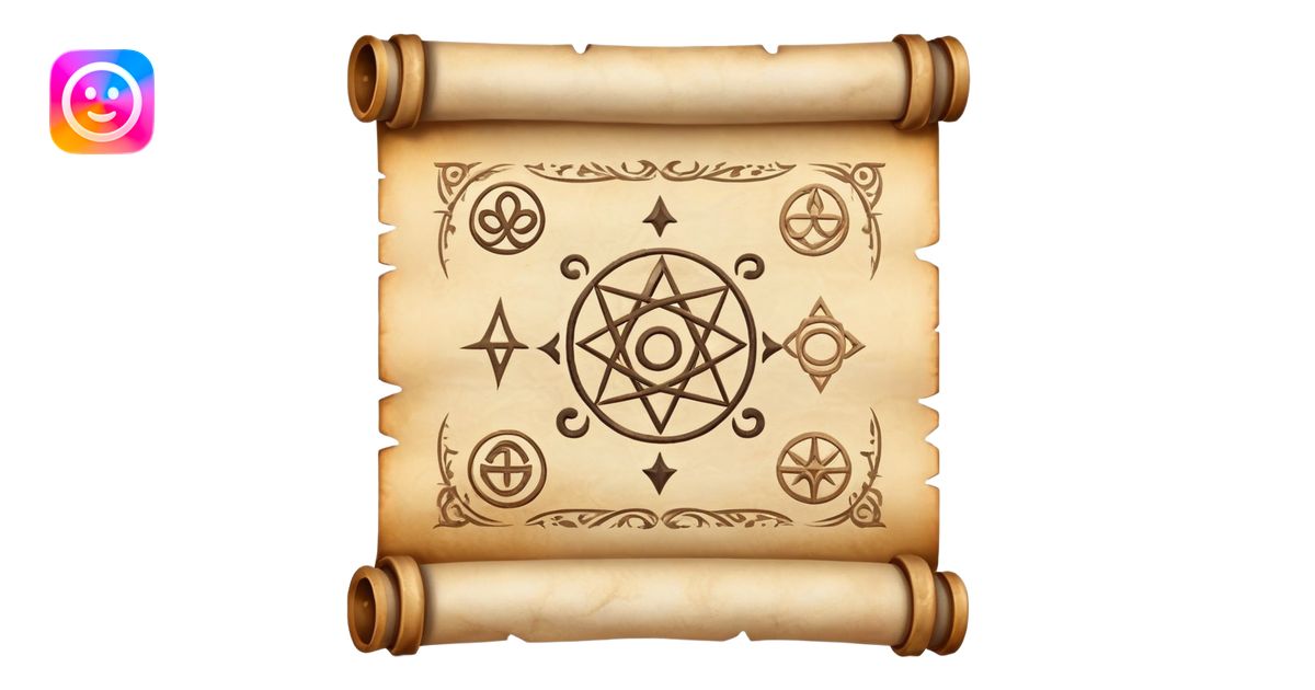 mystical scroll with ancient symbols emoji | AI Emoji Generator