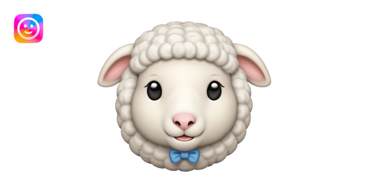 sheep, simple, not detailed, cute, 2d emoji | AI Emoji Generator