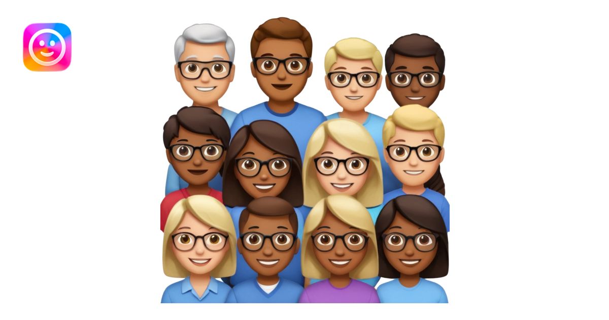 Generate a realistic emoji of someone a group of inteligent people ...