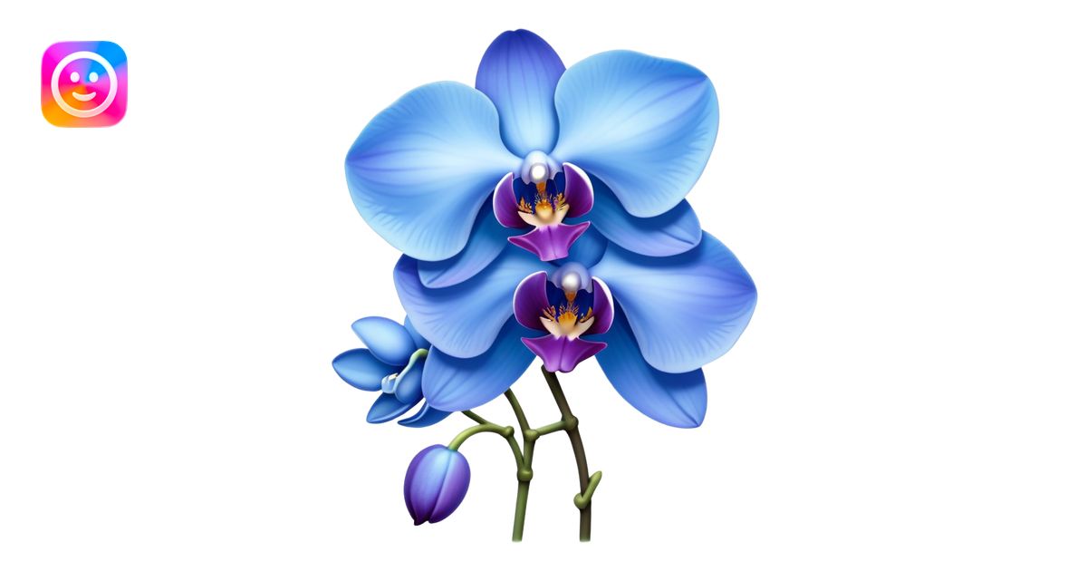 Blue Orchid under moonlight emoji | AI Emoji Generator