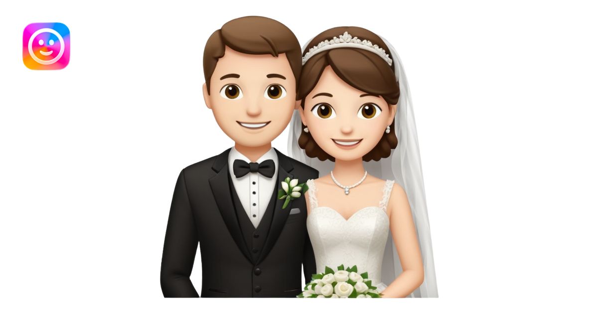 bride and groom in wedding setup emoji | AI Emoji Generator